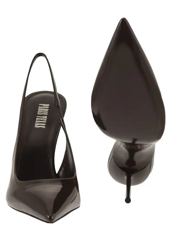Paris Texas Lidia Slingback 105 Patent Leather Pumps - Brown