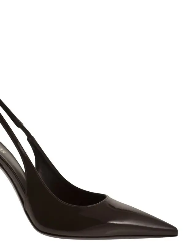 Paris Texas Lidia Slingback 105 Patent Leather Pumps - Brown
