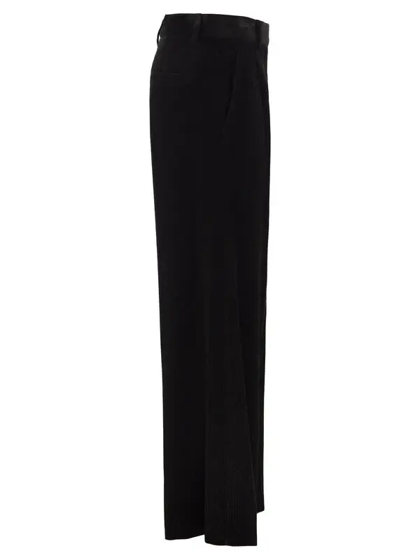 Brunello Cucinelli Wide-leg Corduroy Trousers - Black