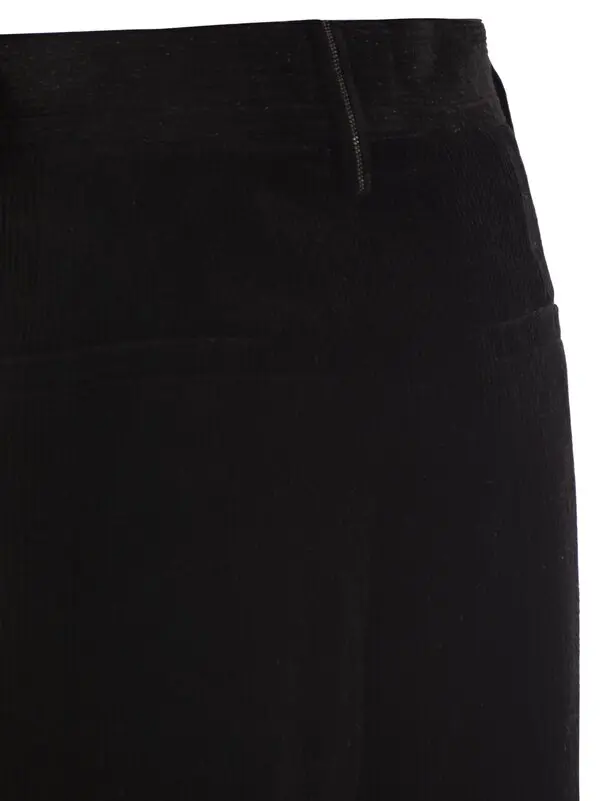 Brunello Cucinelli Wide-leg Corduroy Trousers - Black