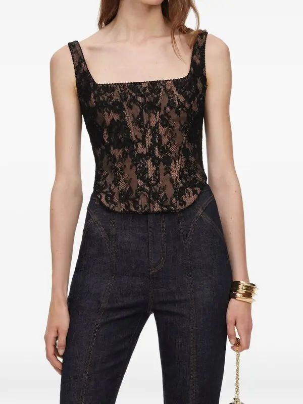 SELF-PORTRAIT Lace Corset Top - Multicolor