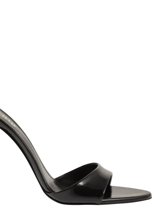 Paris Texas Lidia Mule 105 Patent Leather Open Toe Stiletto Heel Sandals - Black