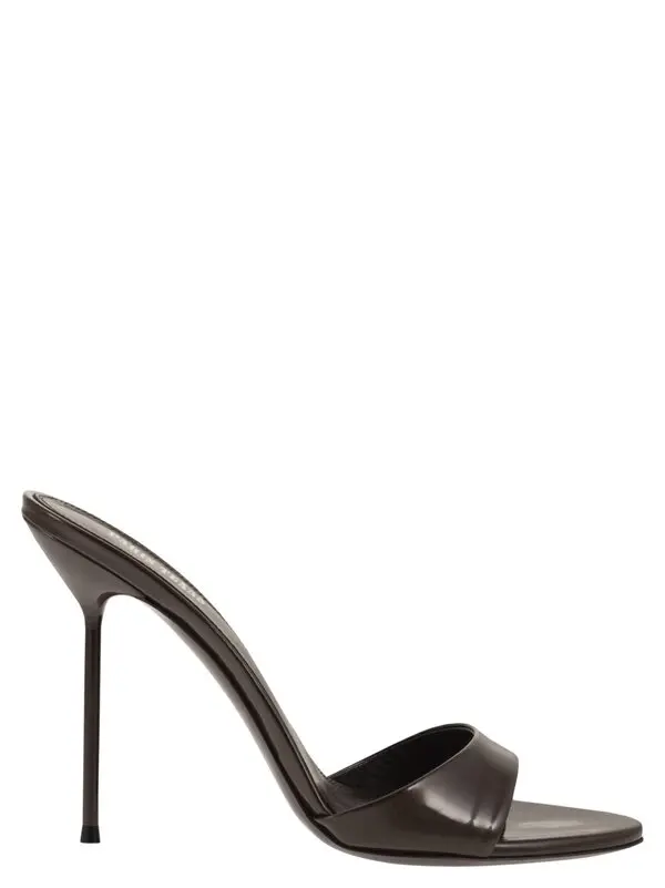 Paris Texas Lidia Mule 105 Patent Leather Stiletto Sandals - Brown