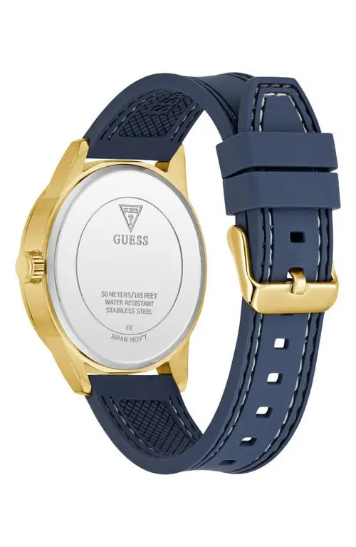 Guess Multifunction Silicone Strap Watch - Blue