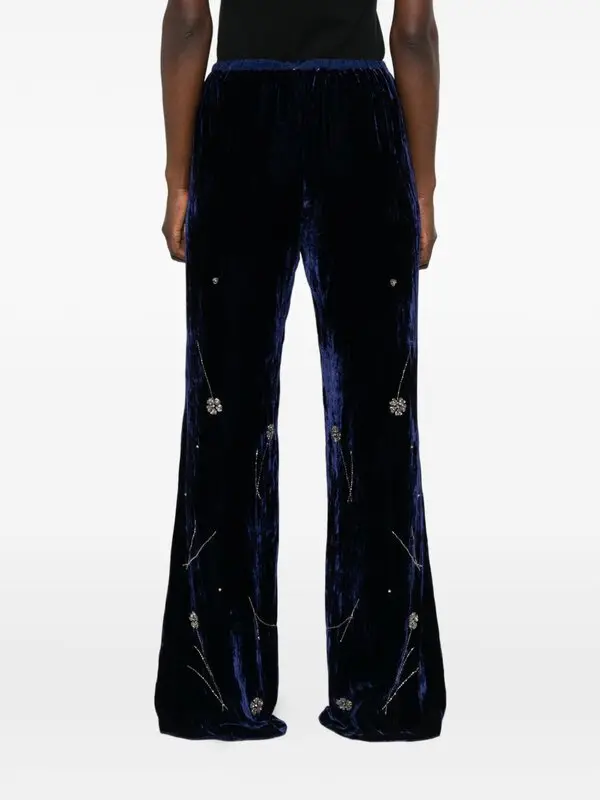 FORTE_FORTE Embroidered Velvet Trousers - Multicolor