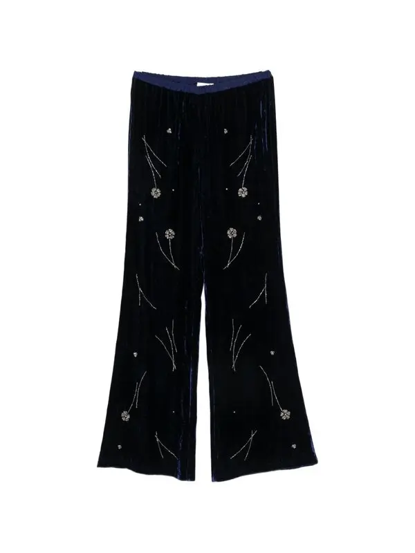 FORTE_FORTE Embroidered Velvet Trousers - Multicolor