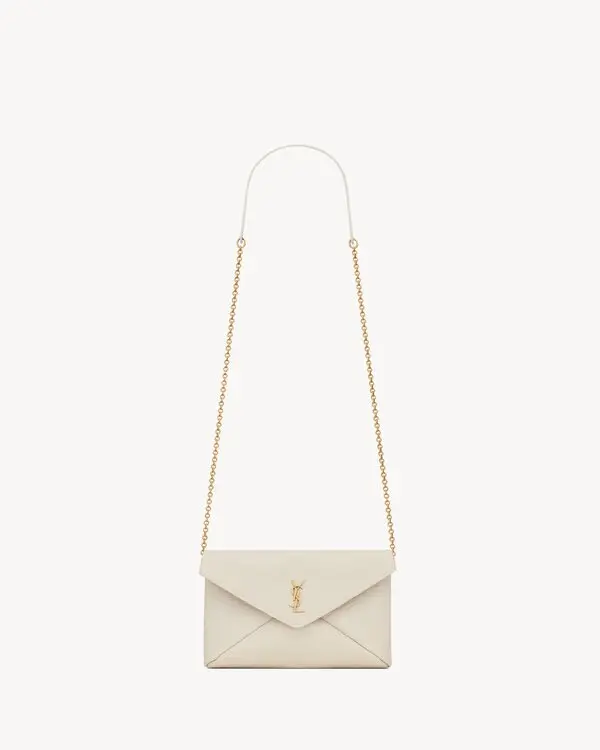 Saint Laurent Cassandre Small Chain Clutch In Lambskin