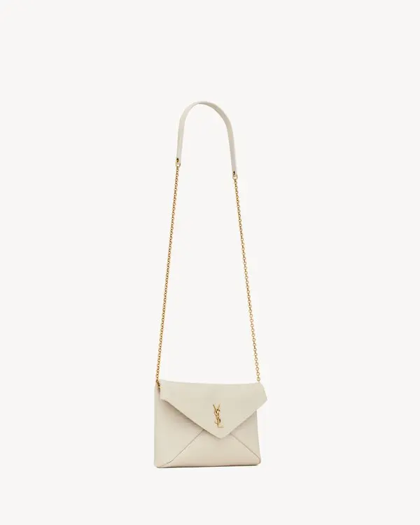 Saint Laurent Cassandre Small Chain Clutch In Lambskin