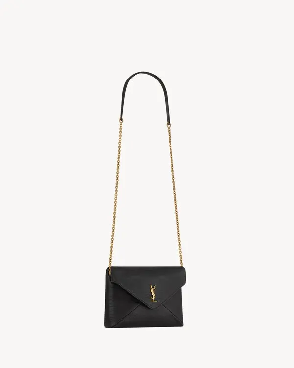 Saint Laurent Cassandre Small Chain Pouch In Lambskin