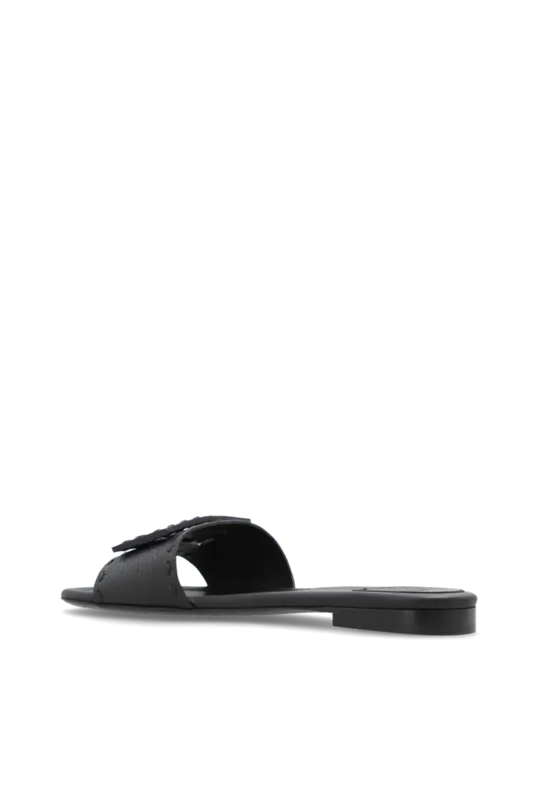 Fendi Baguette Leather Slides