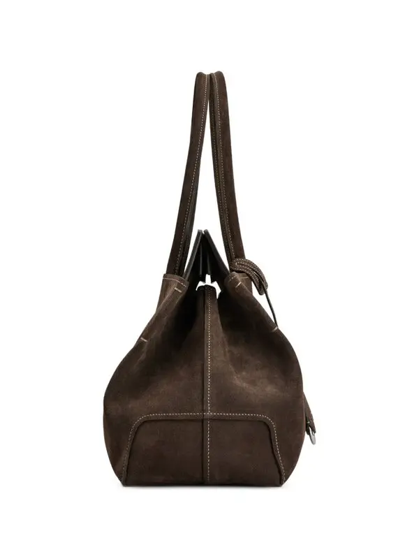 TOD'S Suede Tote Bag With Monogram Detail - Multicolor