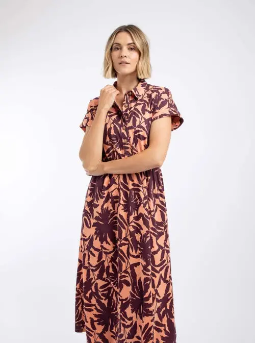 WEIRD FISH Artemis Printed Jersey Midi Dress