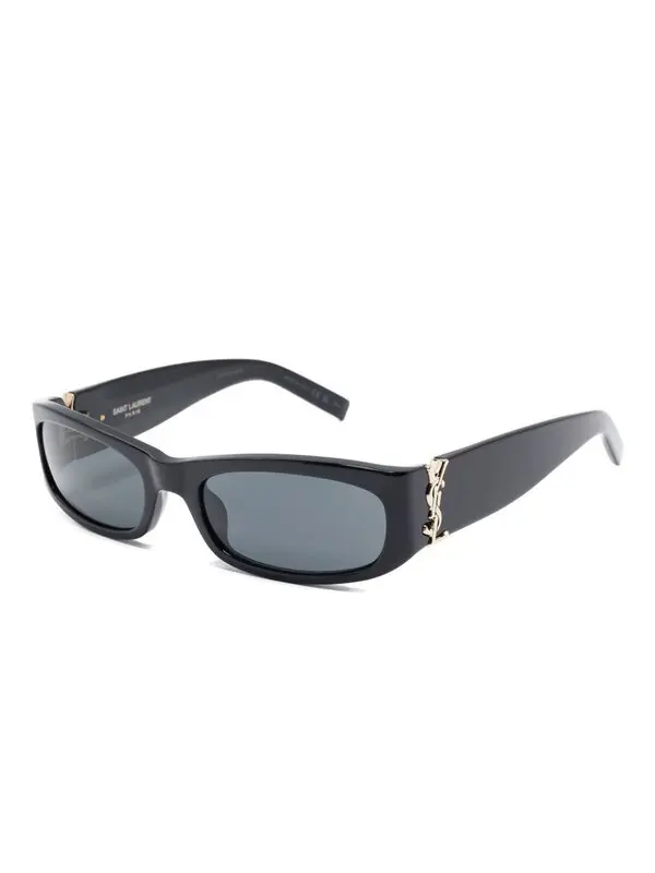 Saint Laurent Black Rectangle Sunglasses - Multicolor