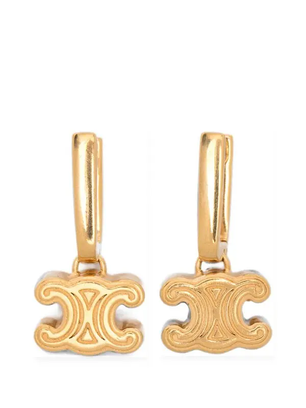 Celine Triomphe Logo Hoop Earrings - Multicolor