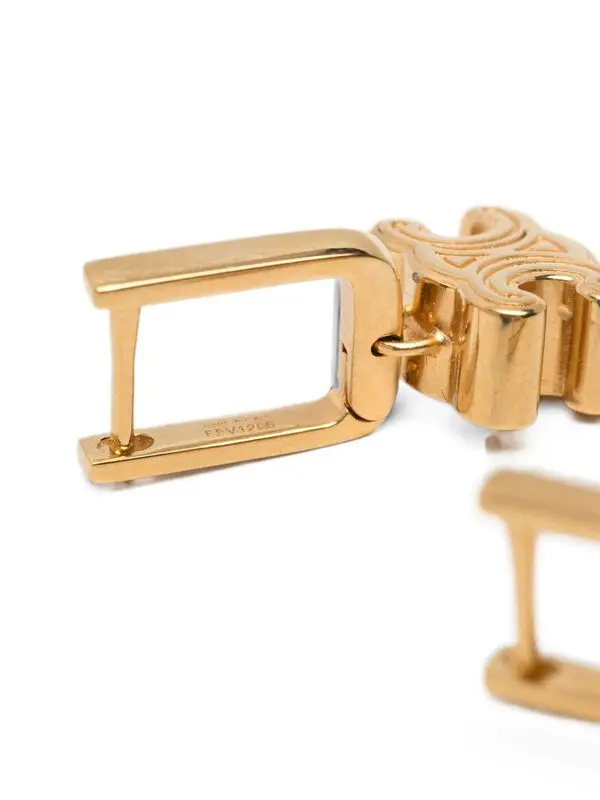 Celine Triomphe Logo Hoop Earrings