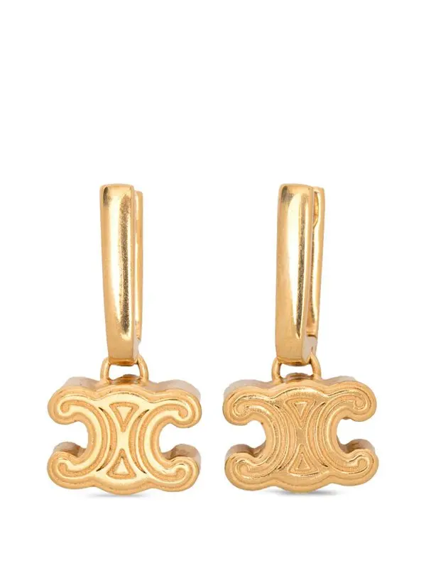 Celine Triomphe Logo Hoop Earrings - Multicolor