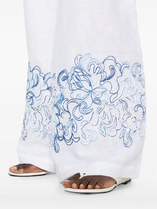 ERMANO SCERVINO Ermanno Scervino Embroidered Linen Trousers