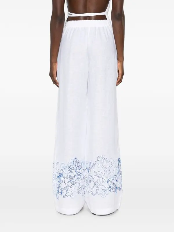 ERMANO SCERVINO Ermanno Scervino Embroidered Linen Trousers