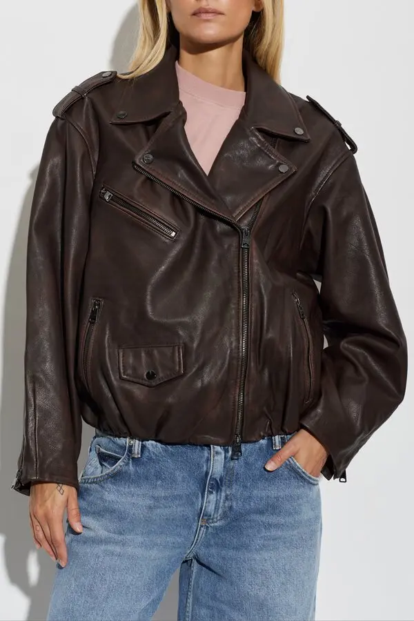 ALLSAINTS Samina Oversized Leather Biker Jacket