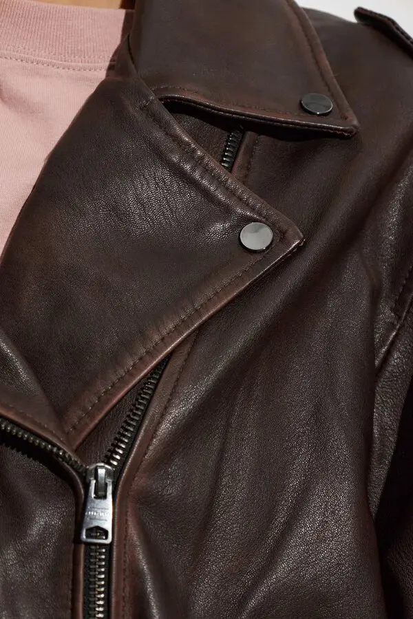 ALLSAINTS Samina Oversized Leather Biker Jacket