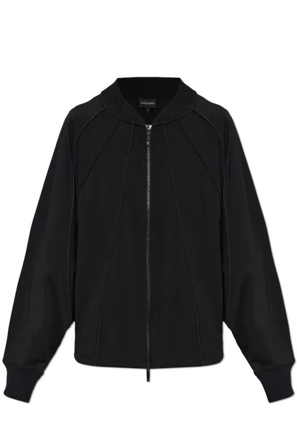 Emporio Armani Loose-fit Zip-up Sweatshirt - Black