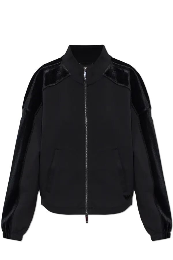 Emporio Armani Velvet Trim Track Jacket - Black