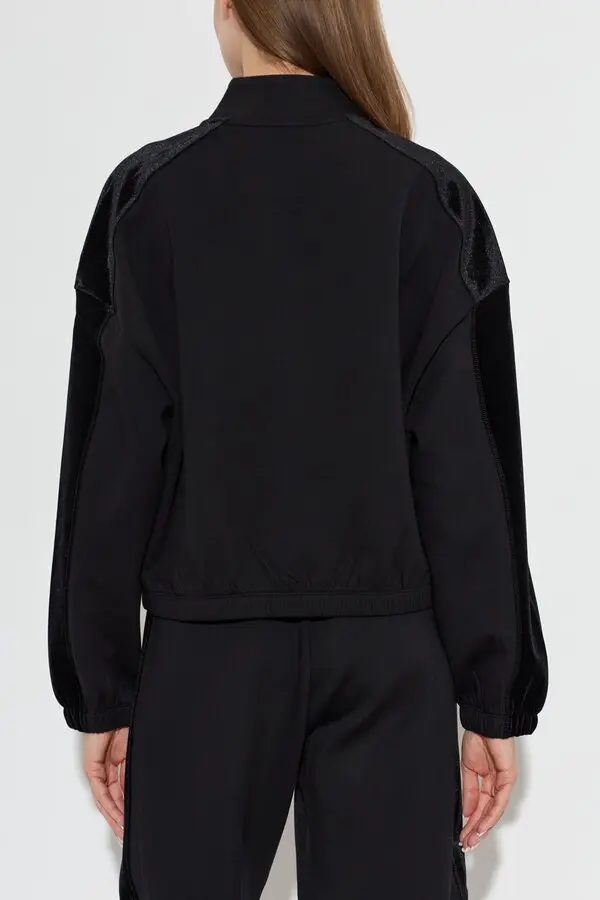 Emporio Armani Zip-up Sweatshirt With Velvet Side Stripes