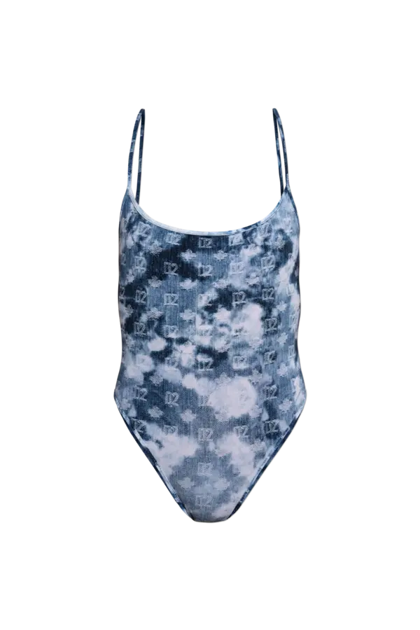 Dsquared2 One-piece Swimsuit With Tie-dye Logo Print