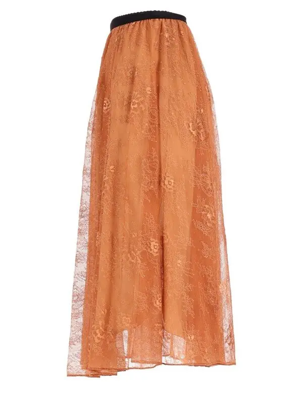 FORTE_FORTE Lace Midi Skirt - Yellow