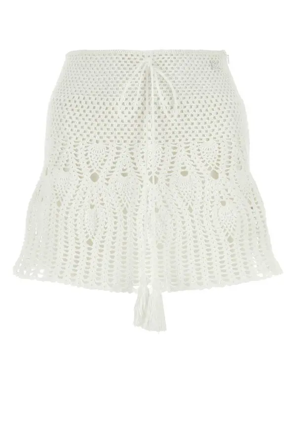 Loewe Crochet Mini Skirt - White