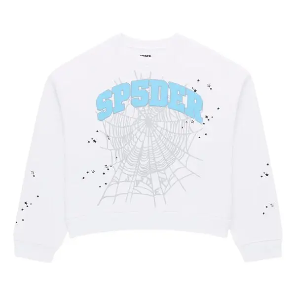 SP5DER Varsity Web Crewneck - White