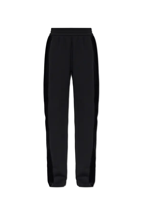 Emporio Armani Velvet-trimmed Side Stripe Track Pants - Black