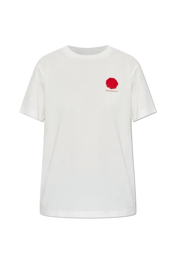 Emporio Armani Appliqué Cotton T-shirt - White