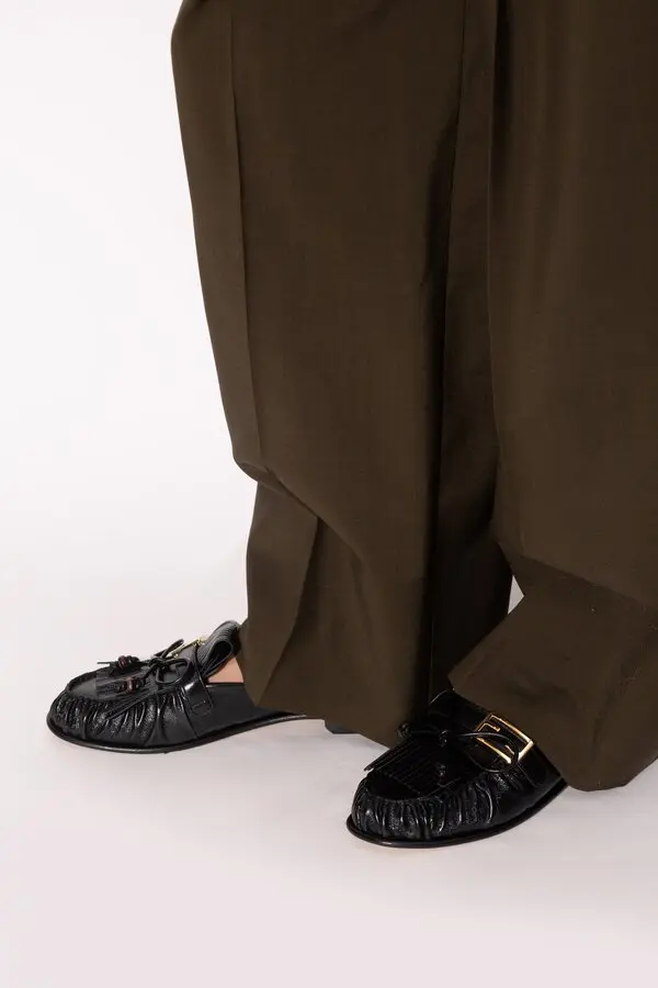 Fendi Leather Loafers-style Mules
