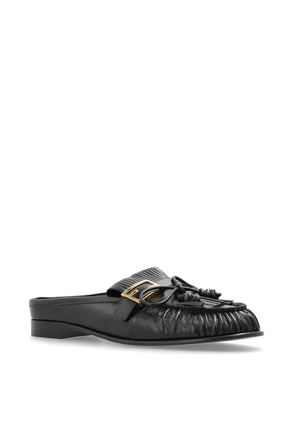 Fendi Leather Loafers-style Mules