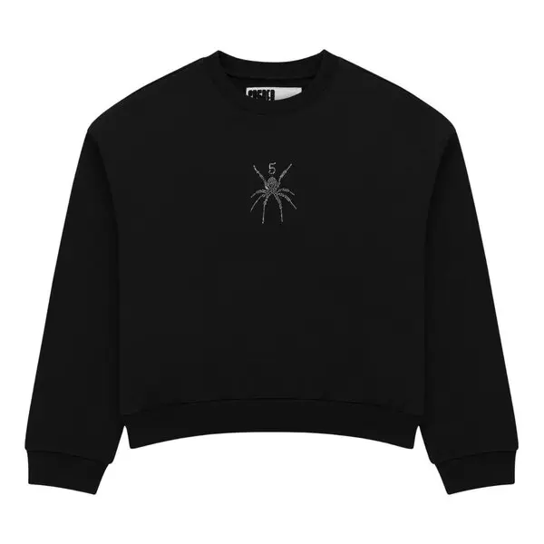 SP5DER Rhinestone Tm Crewneck - Black