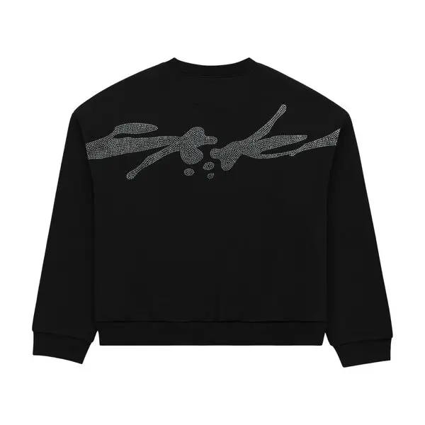 SP5DER Rhinestone Tm Crewneck - Black