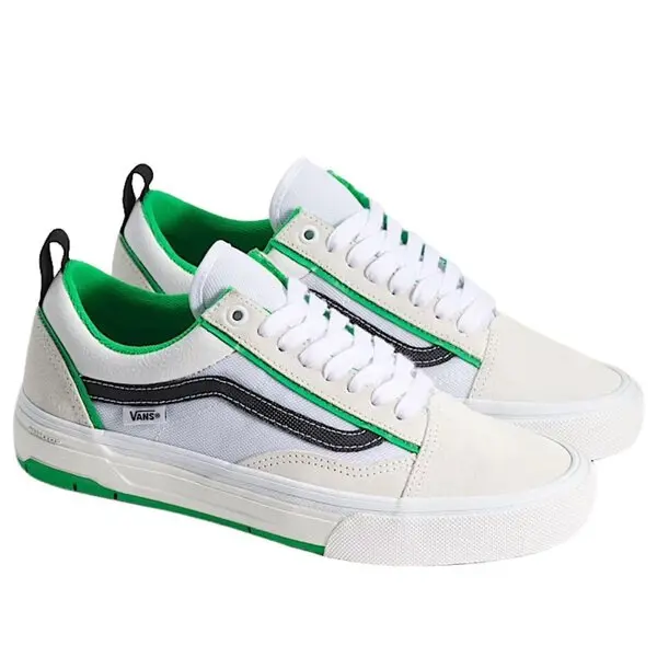 VANS Skate Old Skool Wafflecup Sneakers - White/green