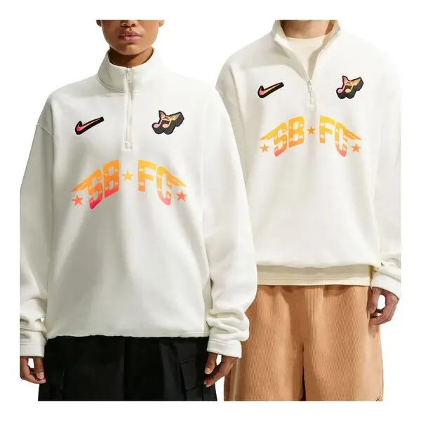 Nike Skate 1/2-zip Fleece Crew-neck Sweatshirt - Sail