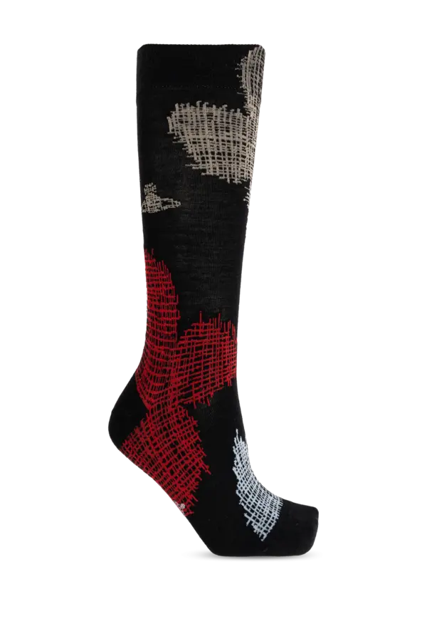 VIVIENNE WESTWOOD Knee High Socks With Patterned Logo