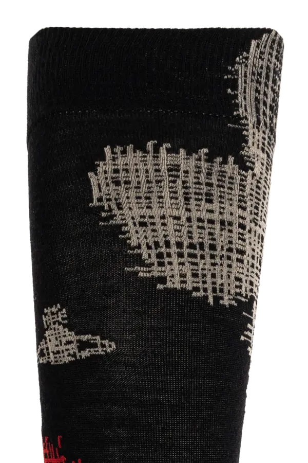 VIVIENNE WESTWOOD Knee High Socks With Patterned Logo