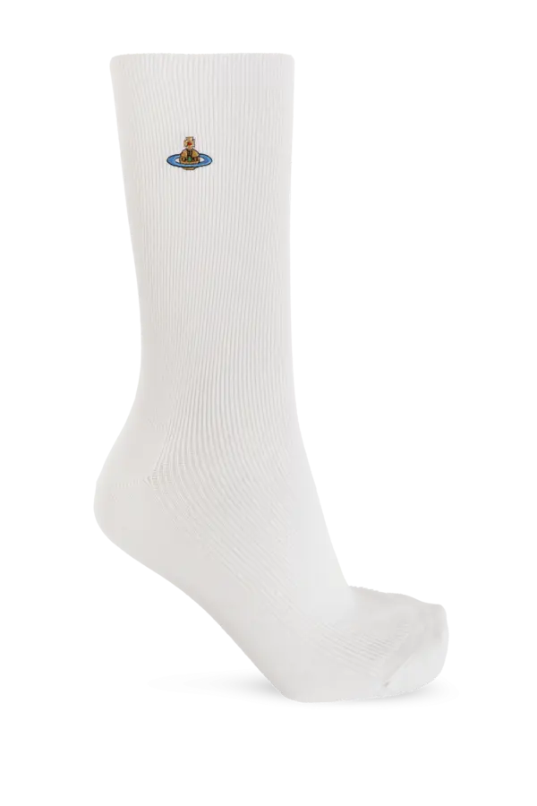 VIVIENNE WESTWOOD Ribbed Socks With Embroidered Logo
