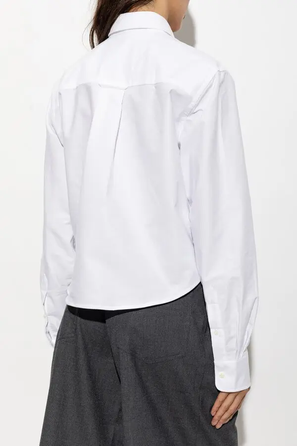 AMI Paris Cropped Oversize Cotton Shirt
