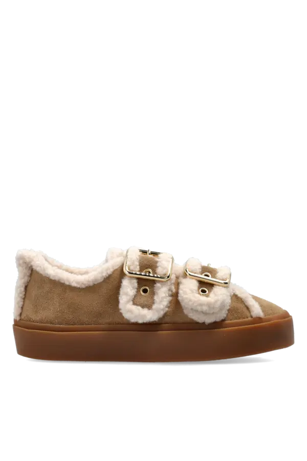 Inuikii Shearling Low Velcro Buckle Shoes - Brown