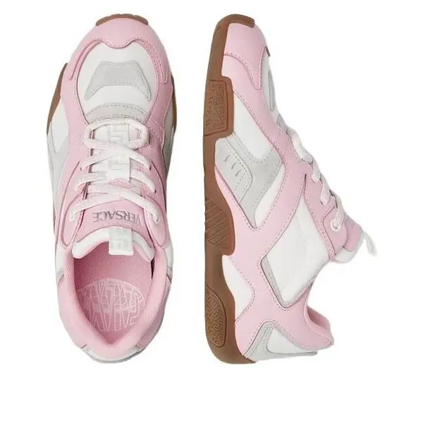 Versace Galaxia Leather Sneakers 'white Pink