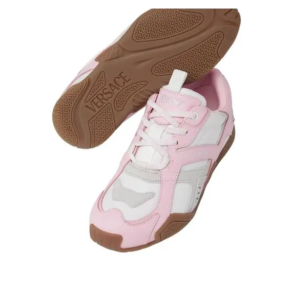 Versace Galaxia Leather Sneakers 'white Pink