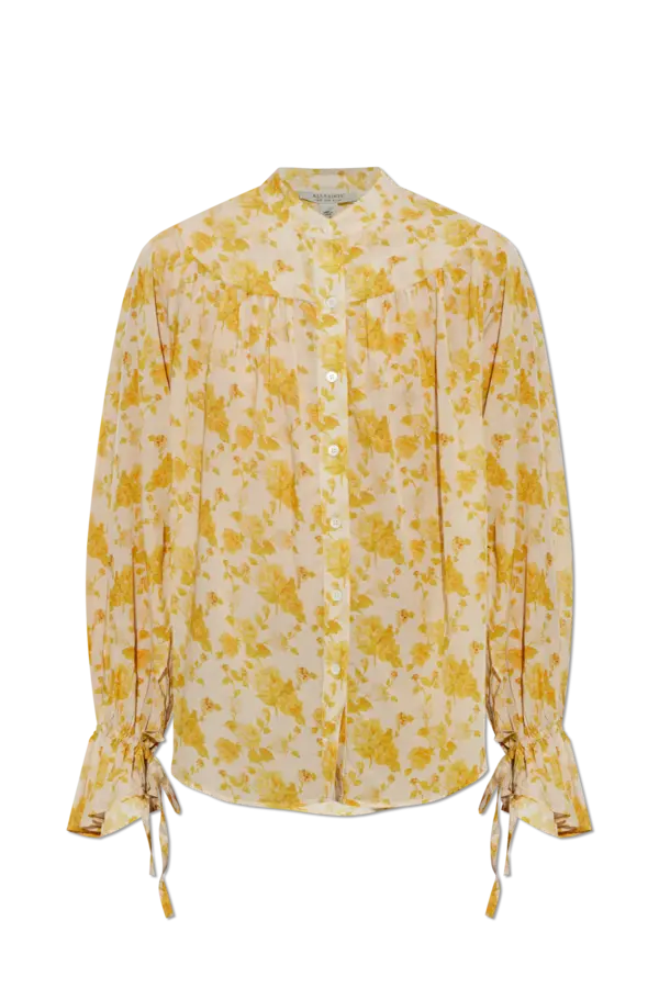ALLSAINTS Kara' Floral Print Sheer Long Sleeve Shirt