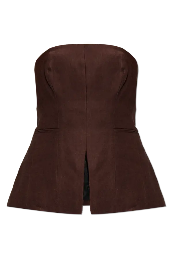 ALLSAINTS Charley Strapless Bustier Top - Brown