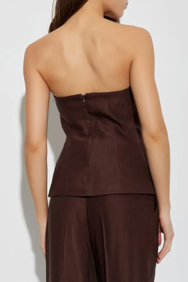 ALLSAINTS Charley Strapless Bustier Top - Brown