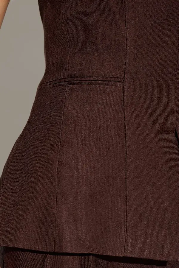 ALLSAINTS Charley Strapless Bustier Top - Brown